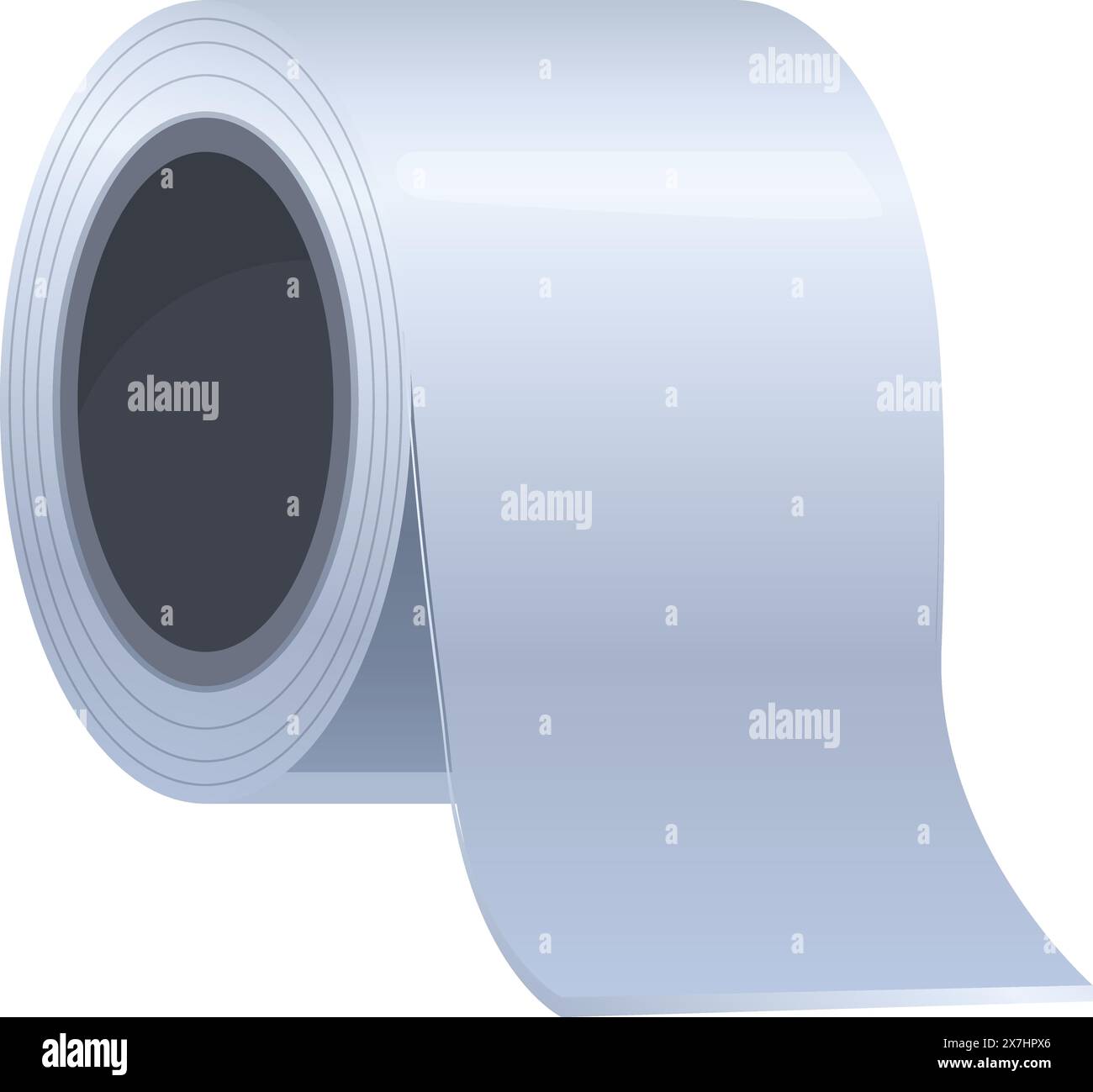 Highquality illustration of a shiny aluminum foil roll isolated on a ...