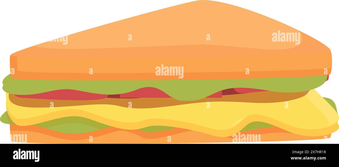 Vector illustration of a classic deli sandwich with bread, cheese ...
