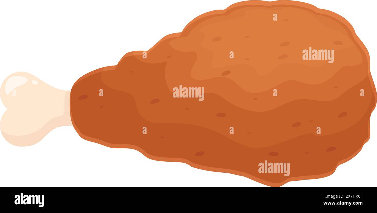 Cartoon illustration of a delicious goldenbrown roasted chicken leg ...