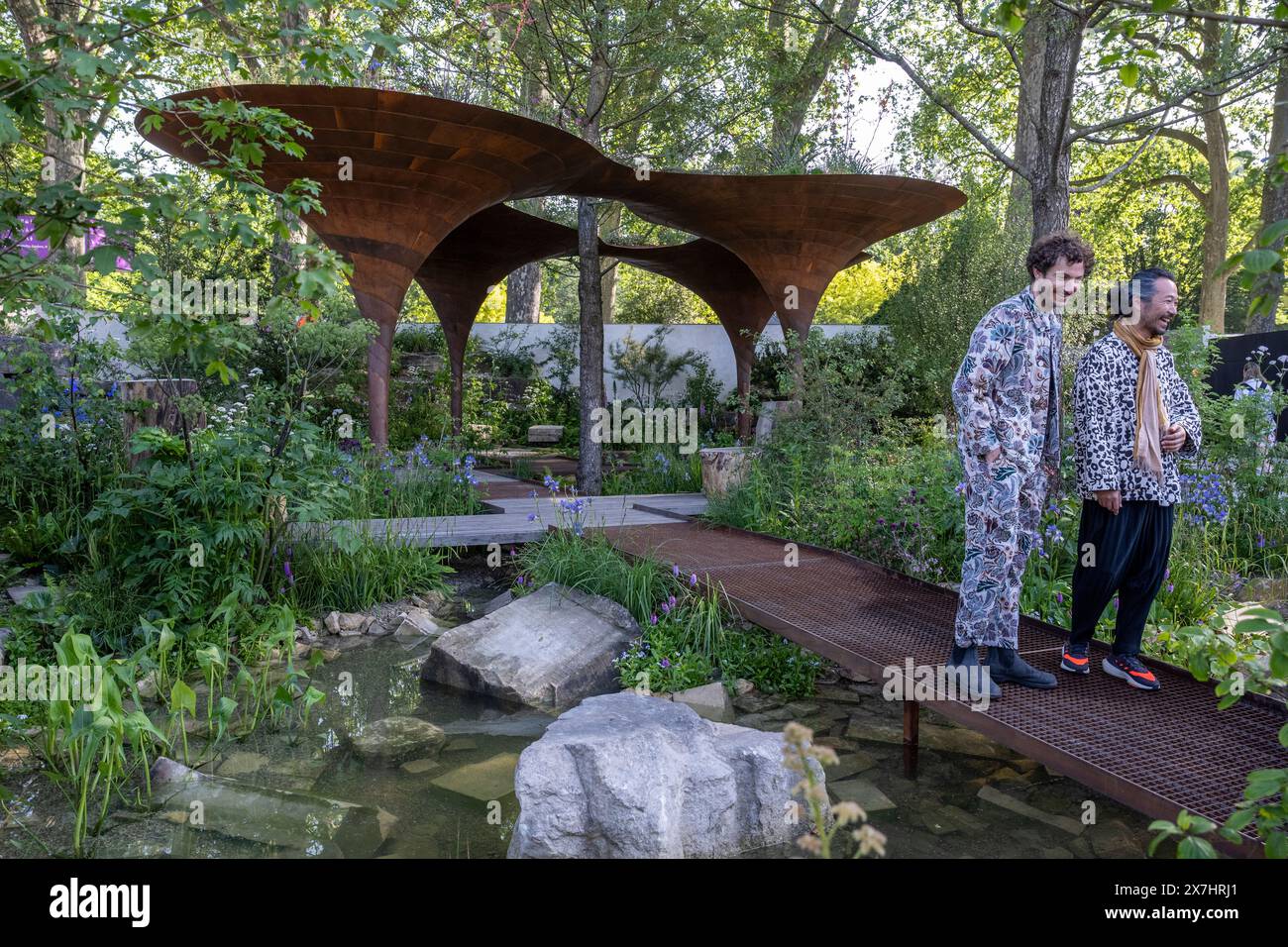 London, UK. 20 May 2024. WaterAid Garden designers Tom Massey and Je ...