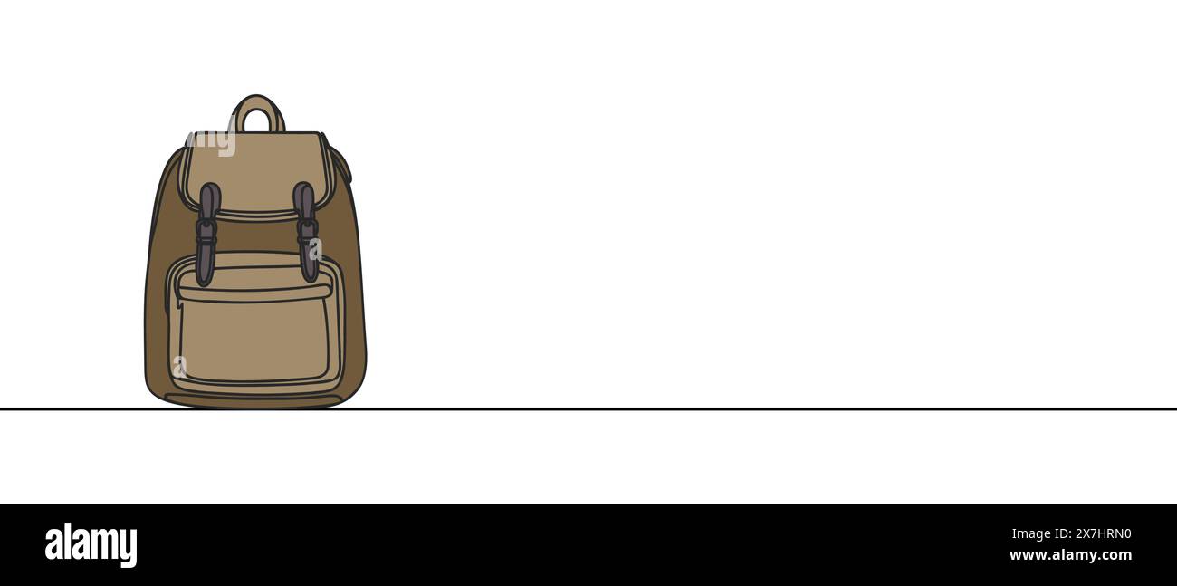 Continuous line drawing camping backpack for hiking, travel and tourism ...