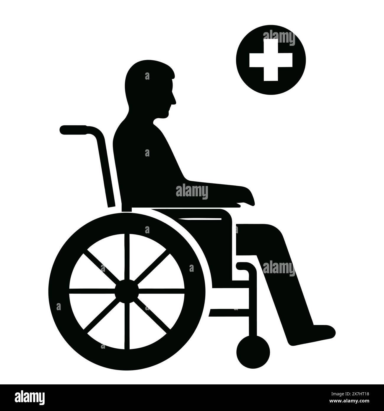 Wheelchair user icon line Stock Vector Images - Alamy