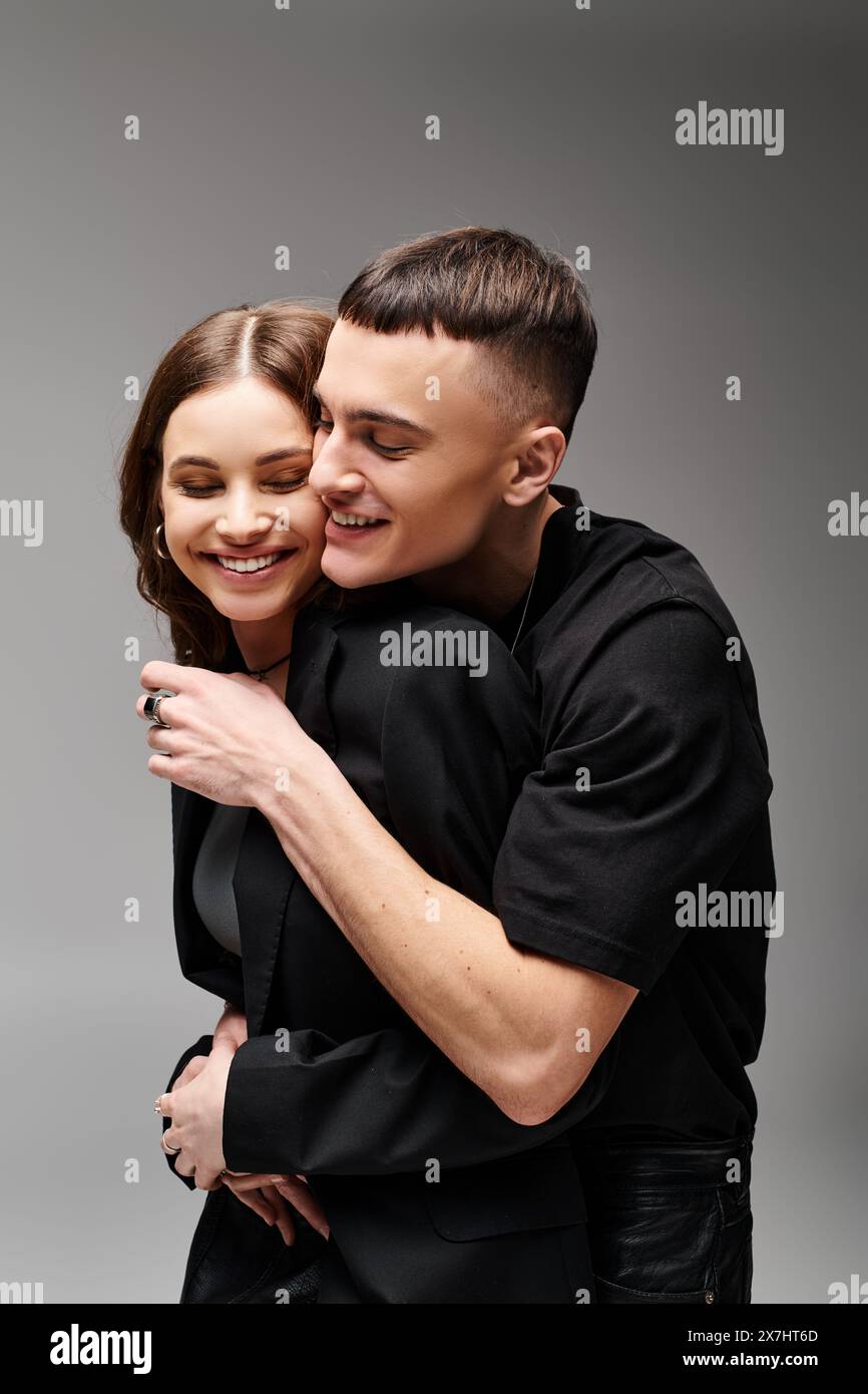 Woman cuddle man hi-res stock photography and images - Alamy