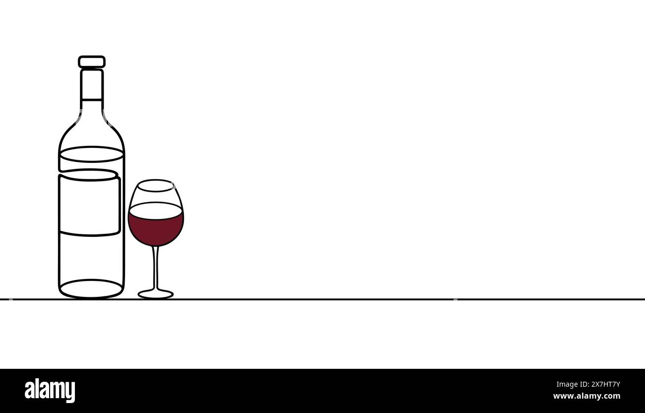 one line drawing of isolated vector wine Stock Vector Image & Art - Alamy