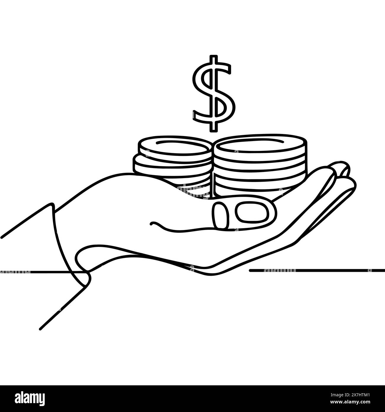 Hand holding coins Black and White Stock Photos & Images - Alamy