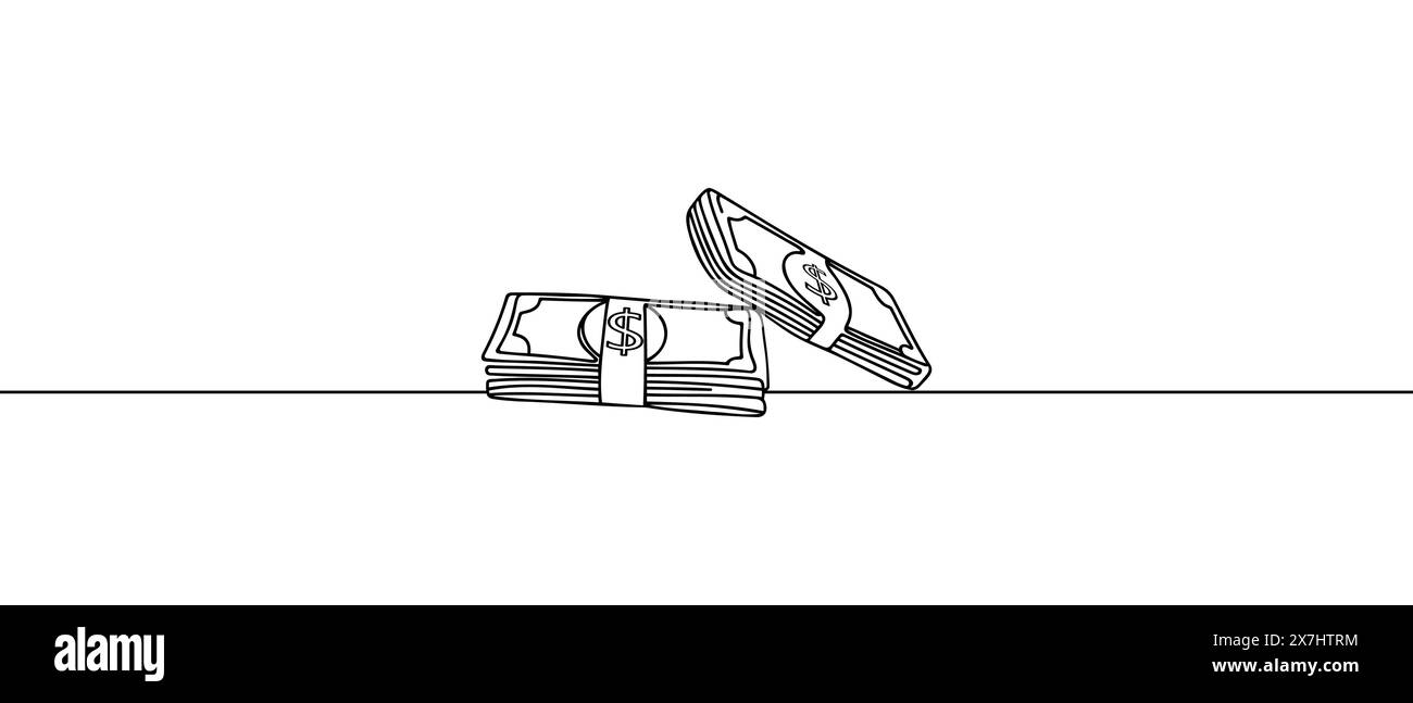 Money continuous one line drawing art. Business or bank linear symbol ...