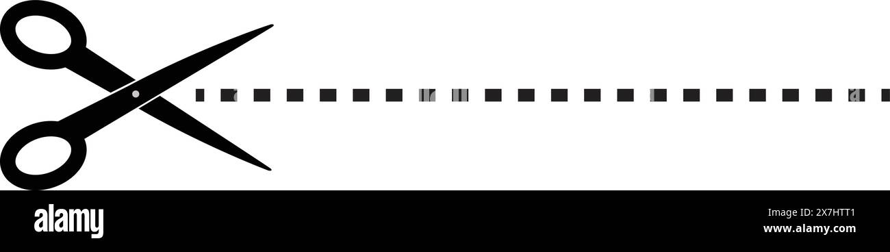 scissor icon, scissor symbol vector, Paper cutting with scissor ...