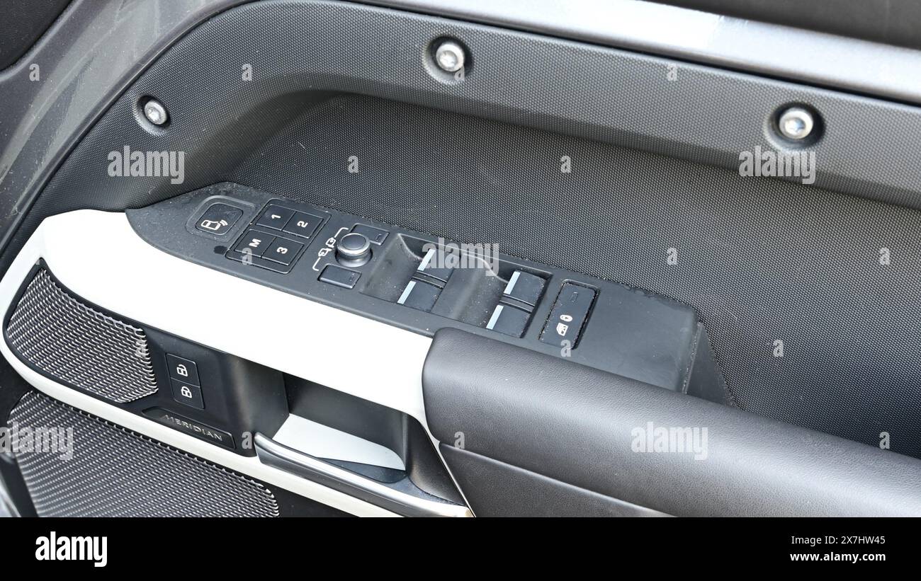 The window, mirror and seat memory controls on a Land Rover Defender ...