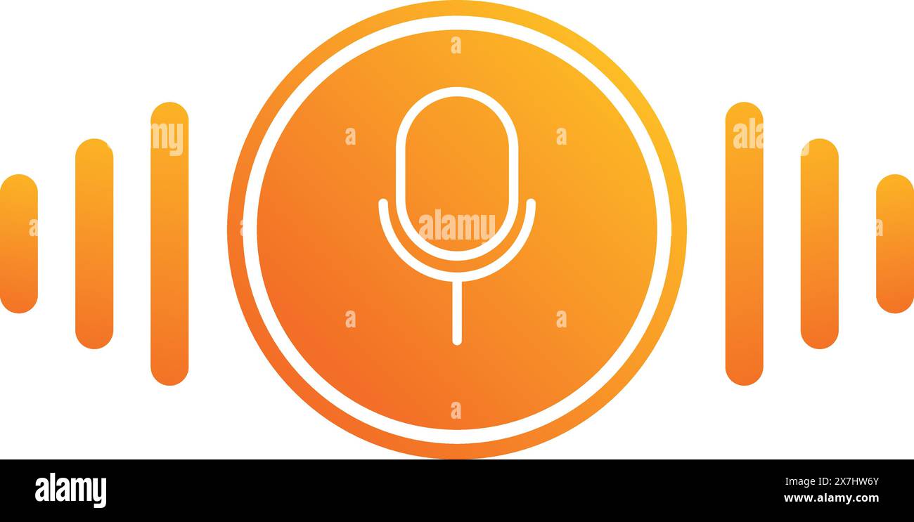 Bright orange icon microphone hi-res stock photography and images - Alamy