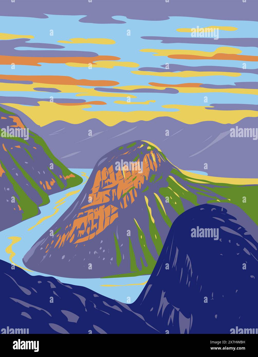 WPA poster art of the Blyde River Canyon Nature Reserve or Motlatse ...