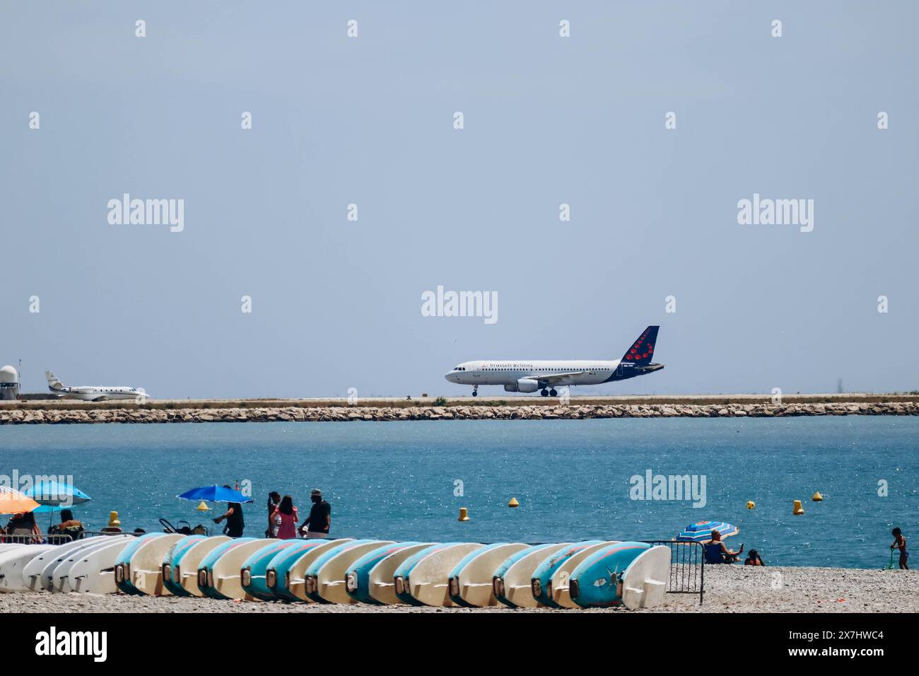 Nice, France - 25 June 2023: Planes on the runway at Nice Airport Stock ...
