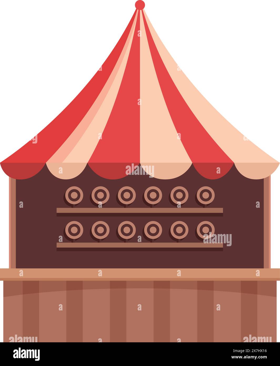 Vibrant vector image showcasing a whimsical carnival food booth with a ...