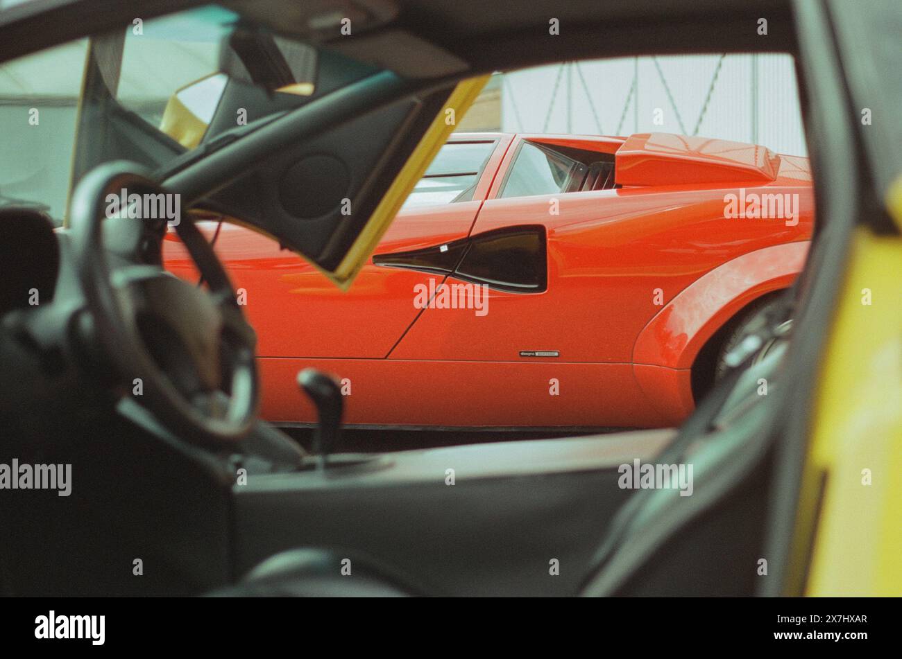 Italian car show at Brooklands museum in Surrey UK. Ferrari ...