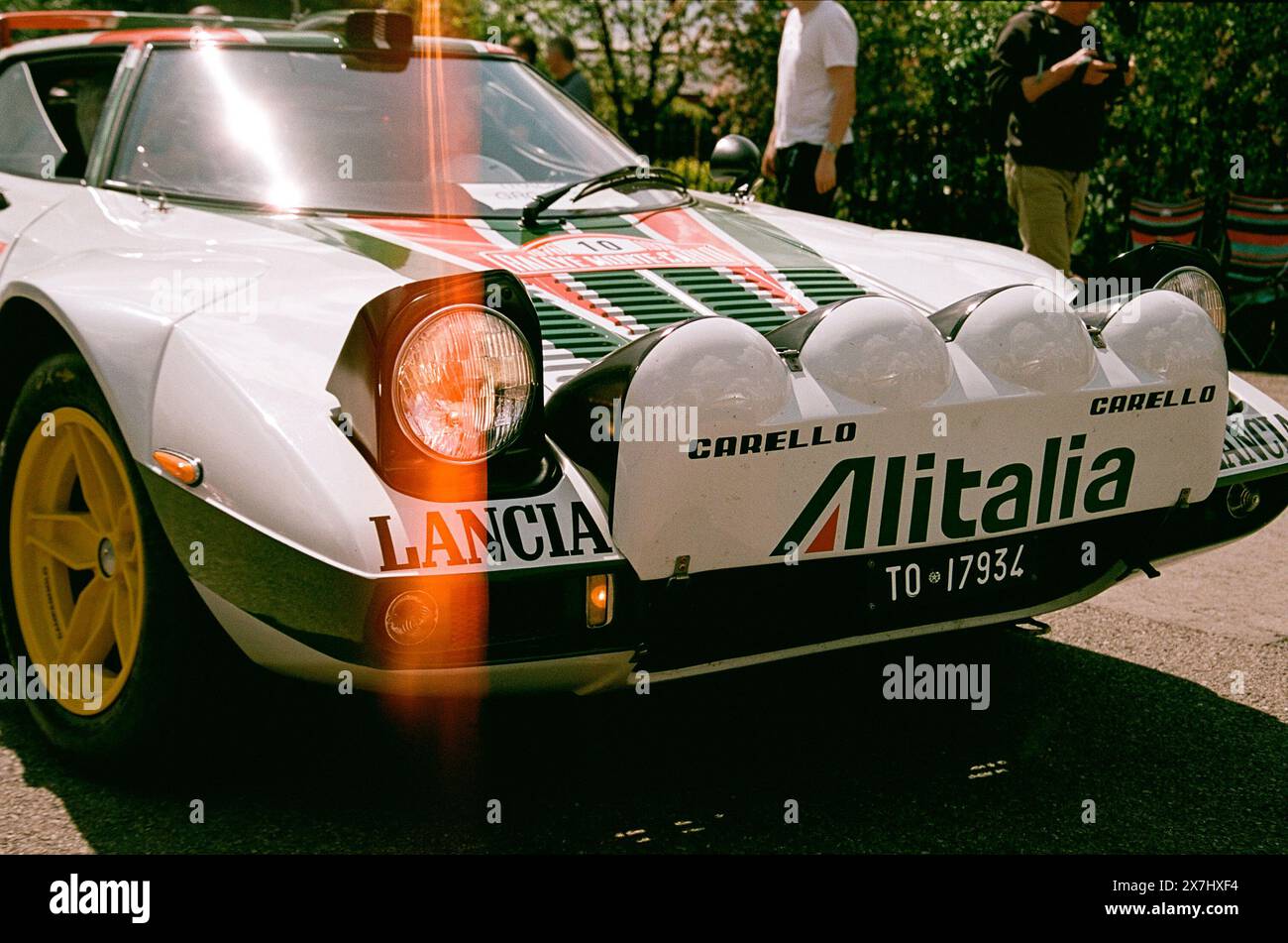 Italian car show at Brooklands museum in Surrey UK. Ferrari ...