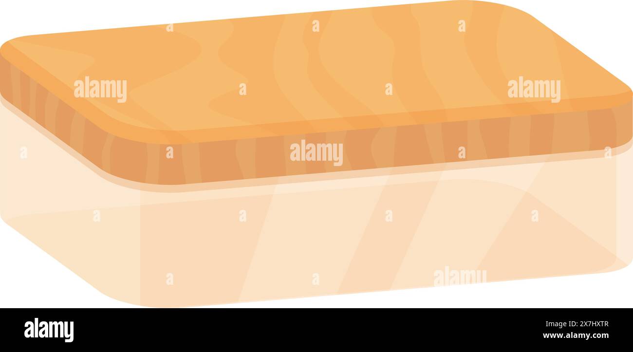 Creamery butter block vector illustration with yellow, creamy texture ...