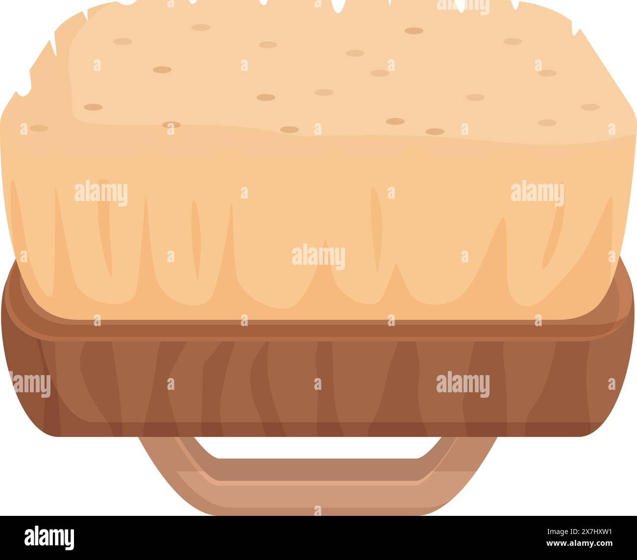 Vector illustration of a freshly baked cartoon loaf of bread resting on ...