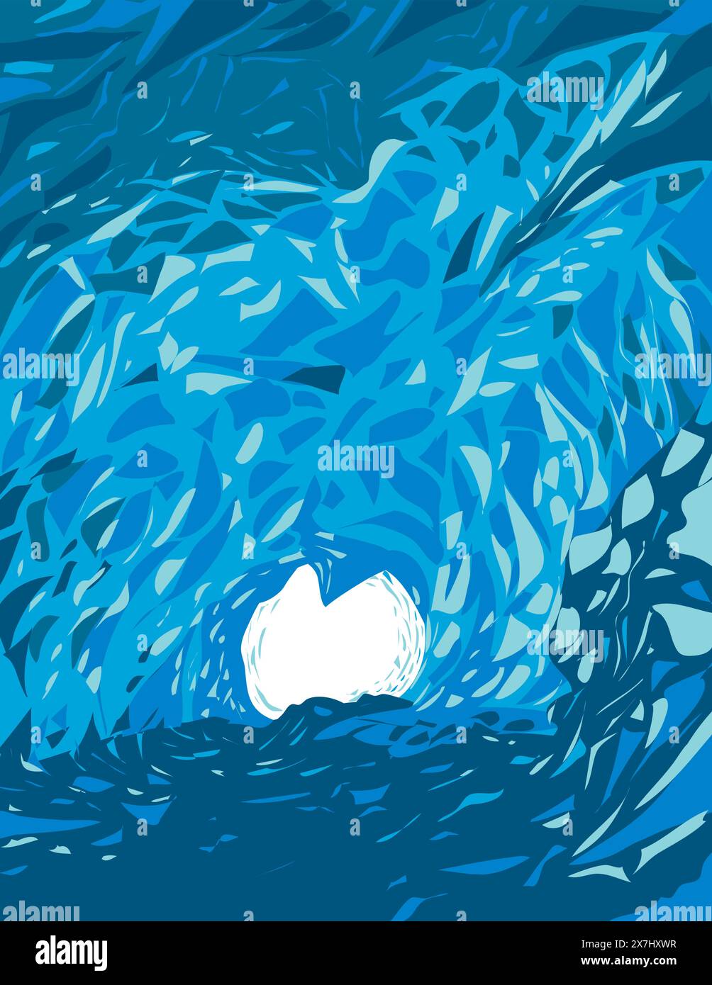 Ice cave in iceland Stock Vector Images - Alamy