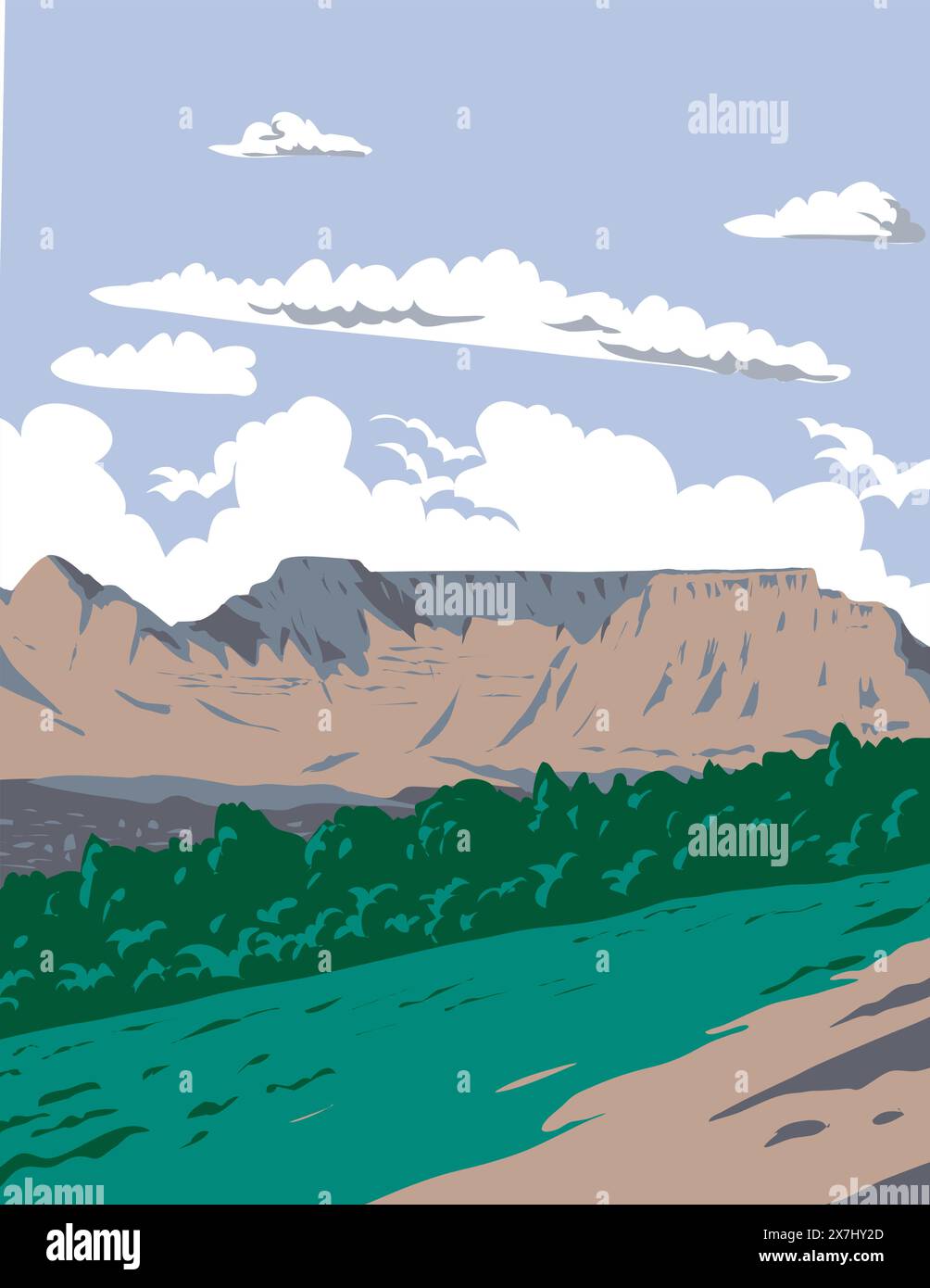 WPA poster art of Table Mountain National Park, previously known as ...