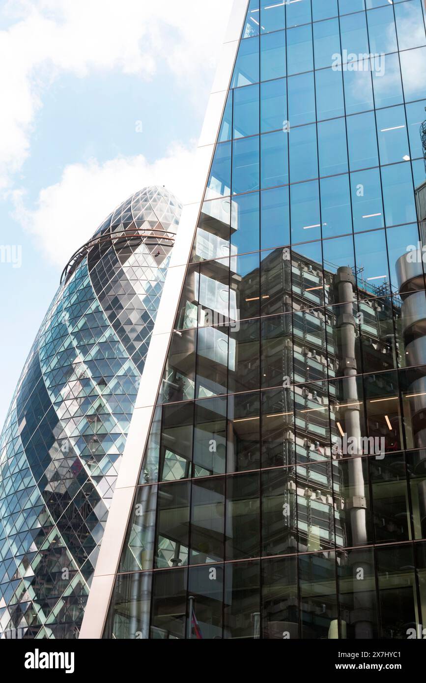 London, UK. July 9th 2022. Iconic British business office buildings in ...