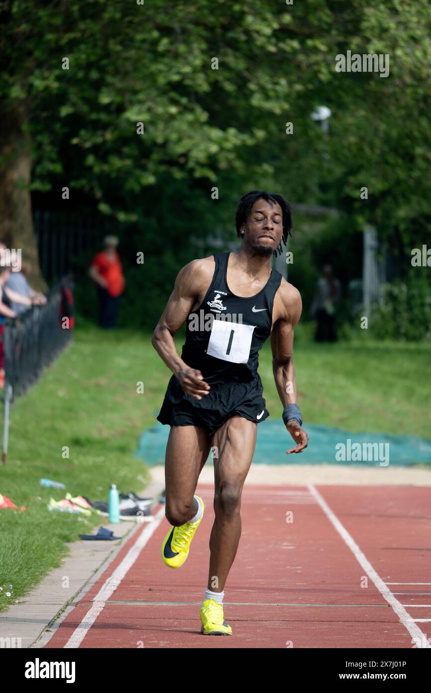 Club athletics, men`s triple jump, Leamington Spa, UK Stock Photo - Alamy