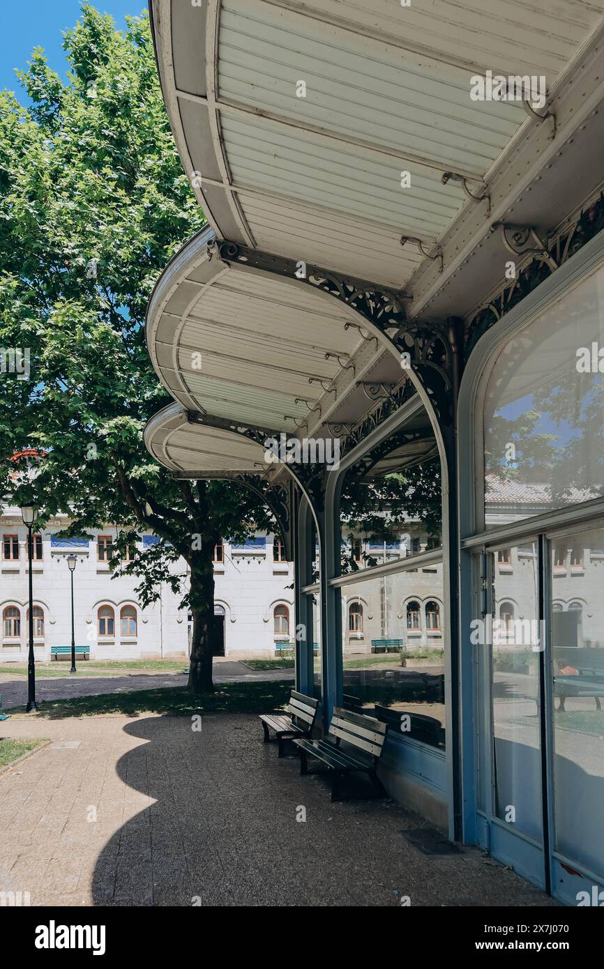 Vichy, France - 19 June 2023: Famous promenades (canopies for walking ...