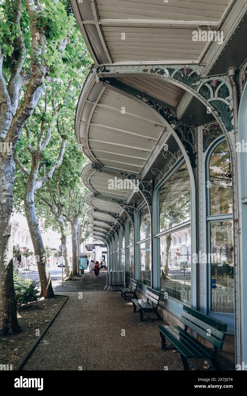 Vichy, France - 19 June 2023: Famous promenades (canopies for walking ...