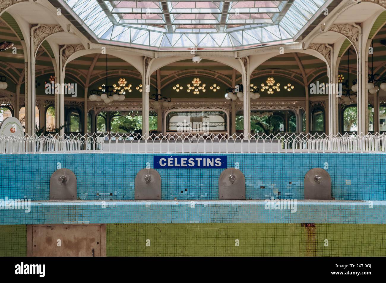 Vichy, France - June 18, 2023: Thermal springs and mineral waters in ...