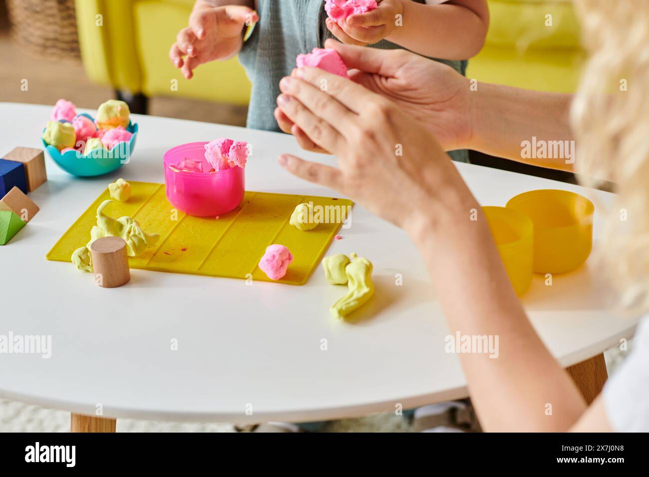 Woman toddler using play dough hi-res stock photography and images - Alamy
