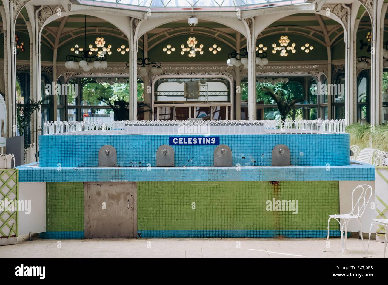 Vichy, France - June 18, 2023: Thermal springs and mineral waters in ...
