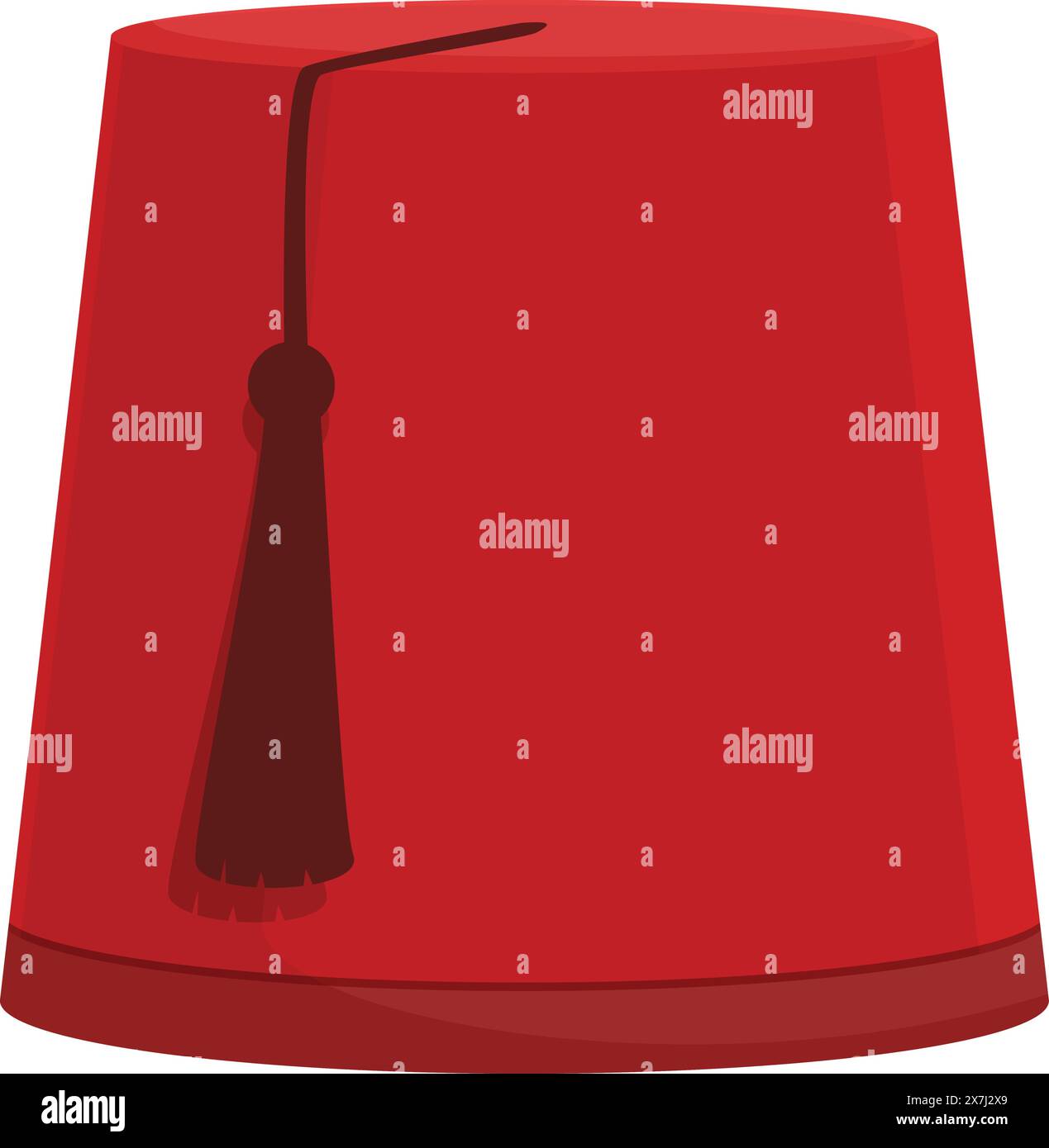 Vibrant red fez hat with tassel, depicted in a clean, modern cartoon style Stock Vector Image ...