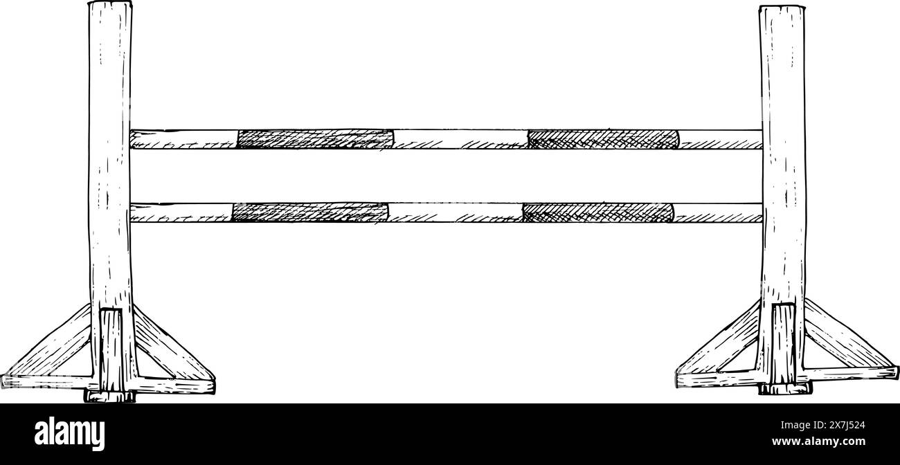 Graphic vector illustration of barrier for show jumping and horse ...