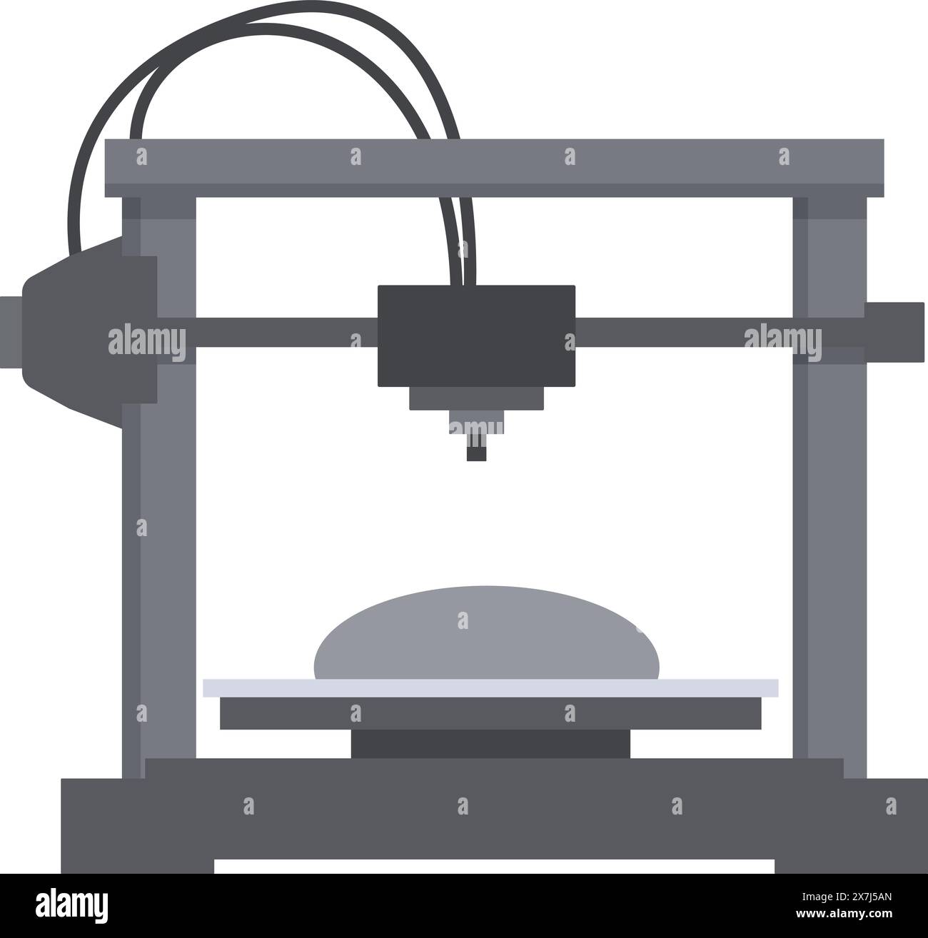 Modern 3d printer icon in flat design on white background. Vector ...