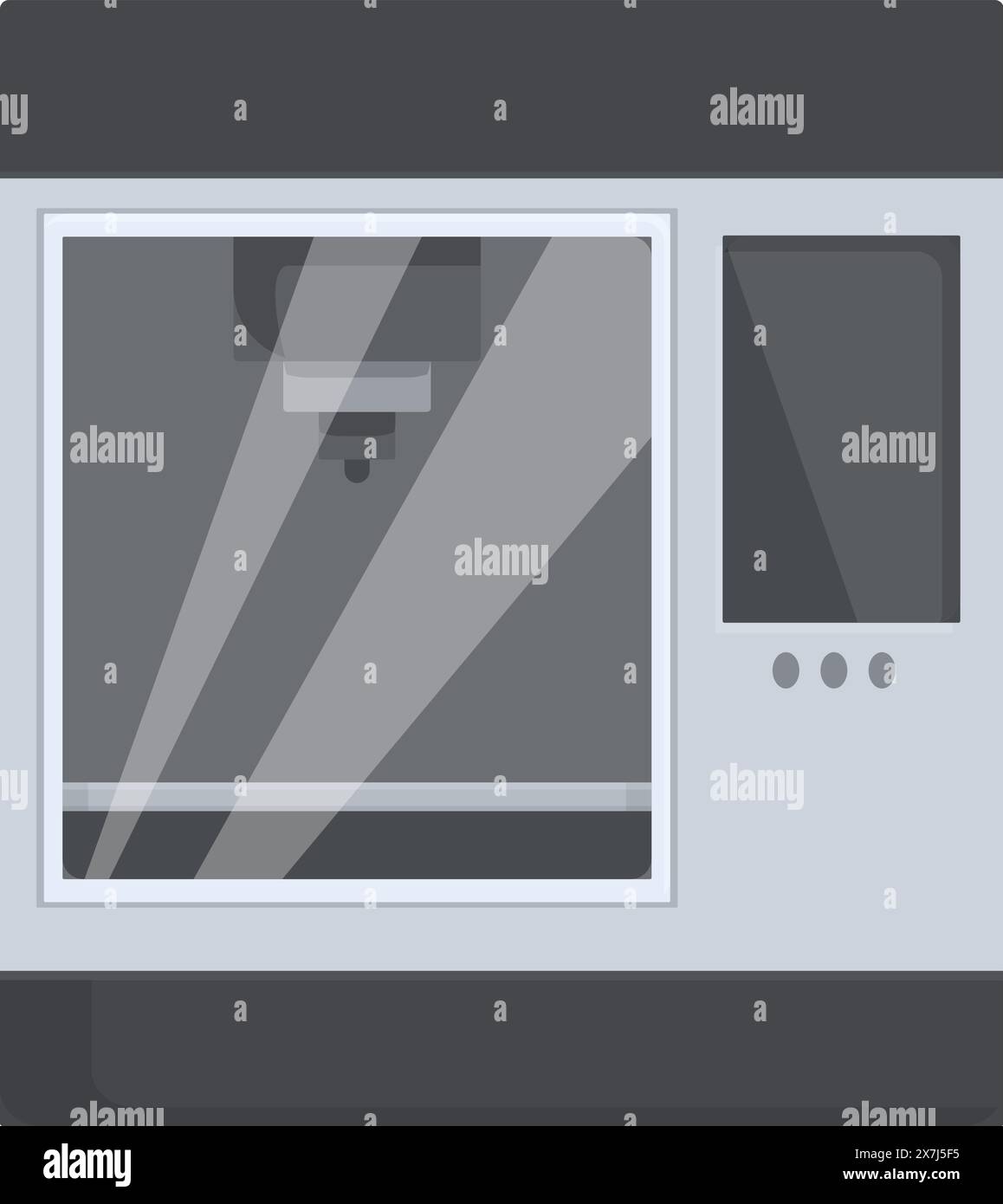 Modern microwave oven with touch pad controls in a kitchen setting ...