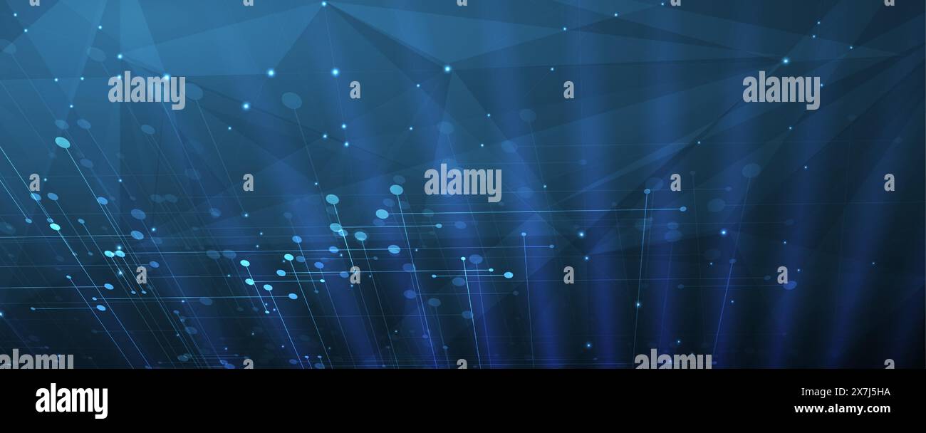 Abstract Artificial intelligence. Cloud computing. Machine learning. Technology web background ...