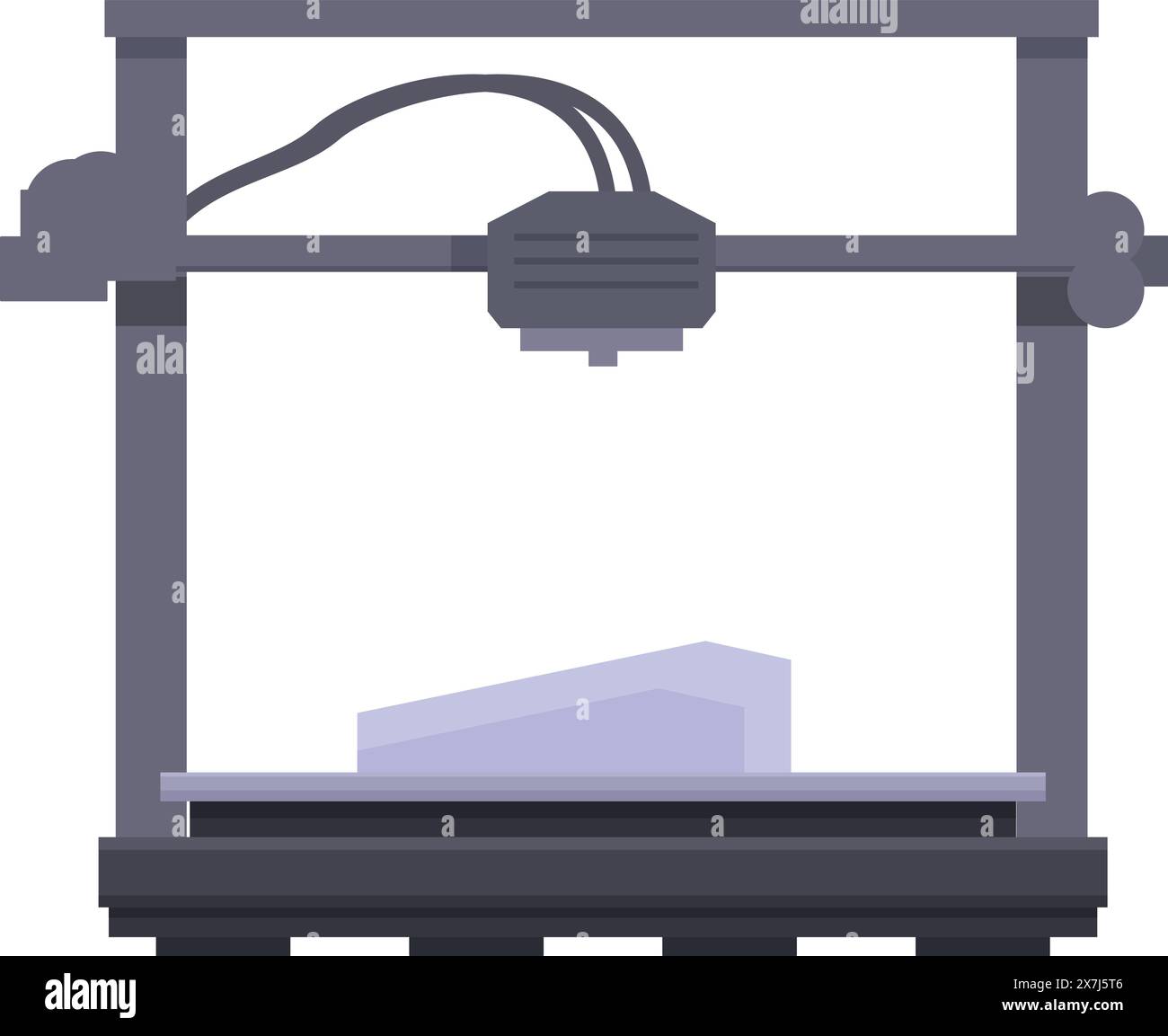 Modern 3d printer icon illustration with additive manufacturing ...
