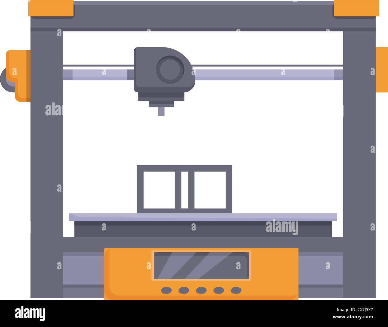 Colorful vector illustration of a modern 3d printer, showcasing its ...