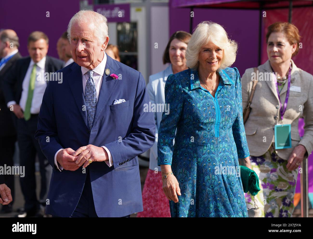 King Charles III and Queen Camilla during a visit to the RHS Chelsea ...