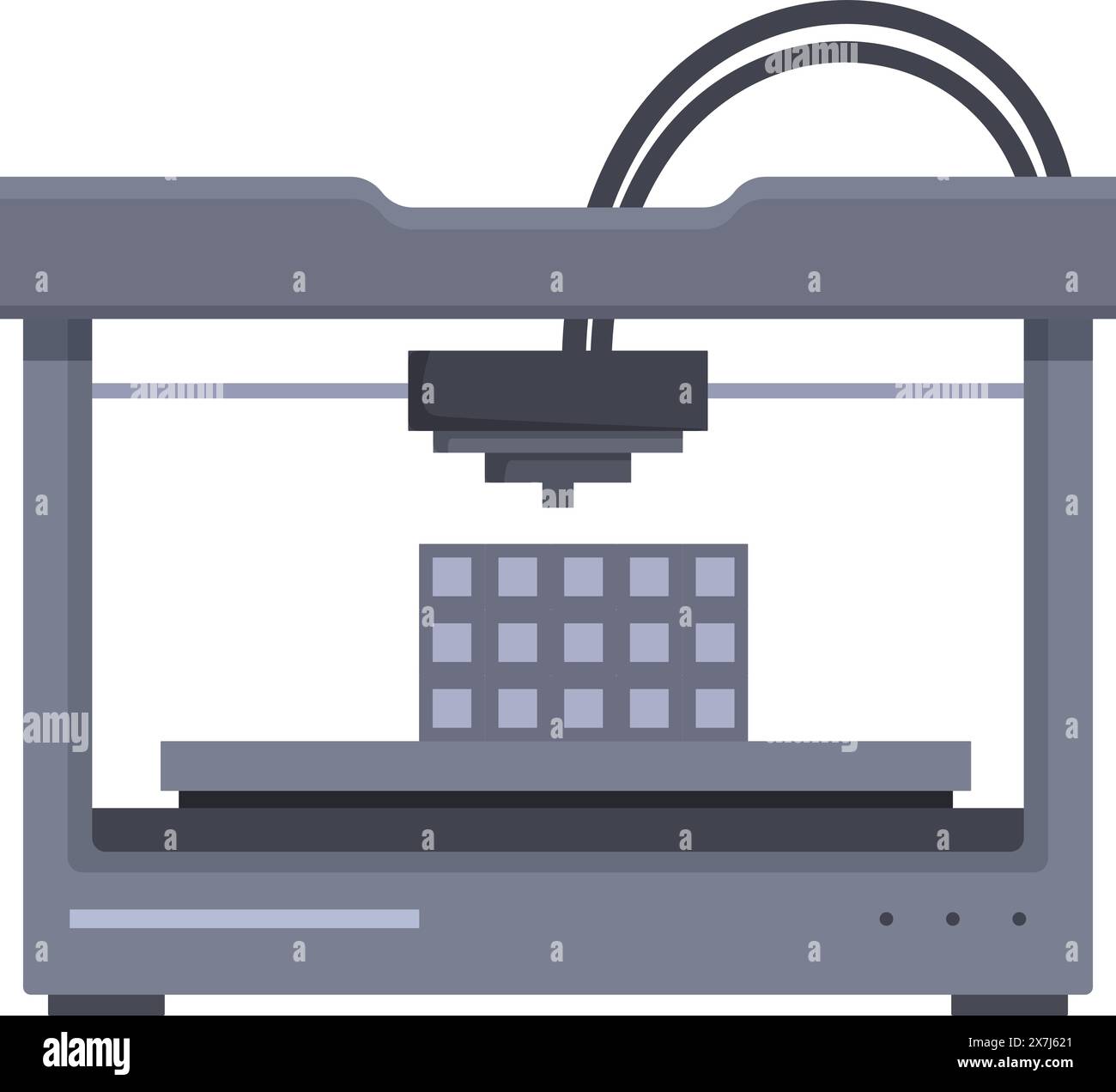 Modern flat design illustration of a 3d printer icon isolated on white ...