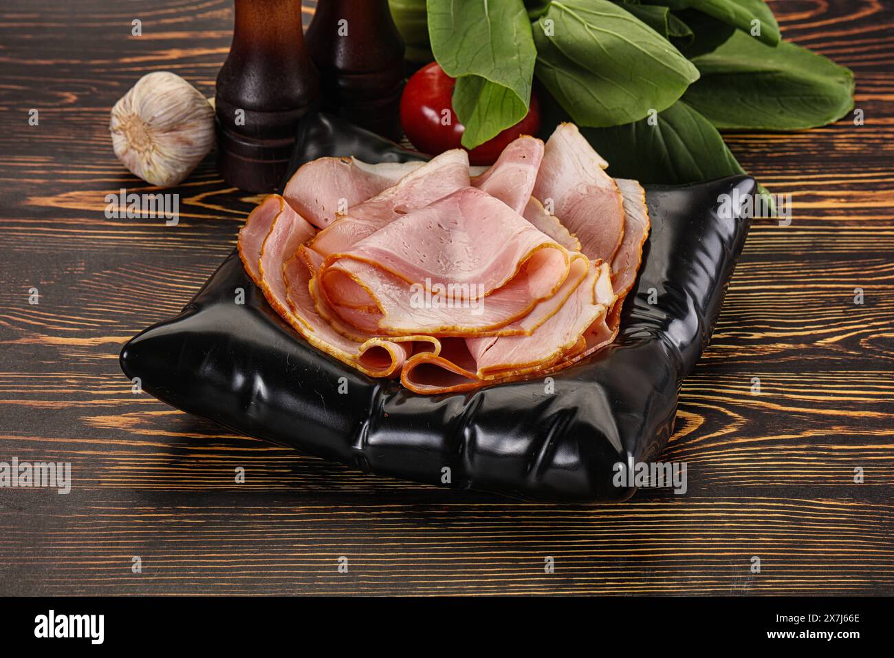 Italian sausage Prosciutto cotto ham appetizer Stock Photo - Alamy