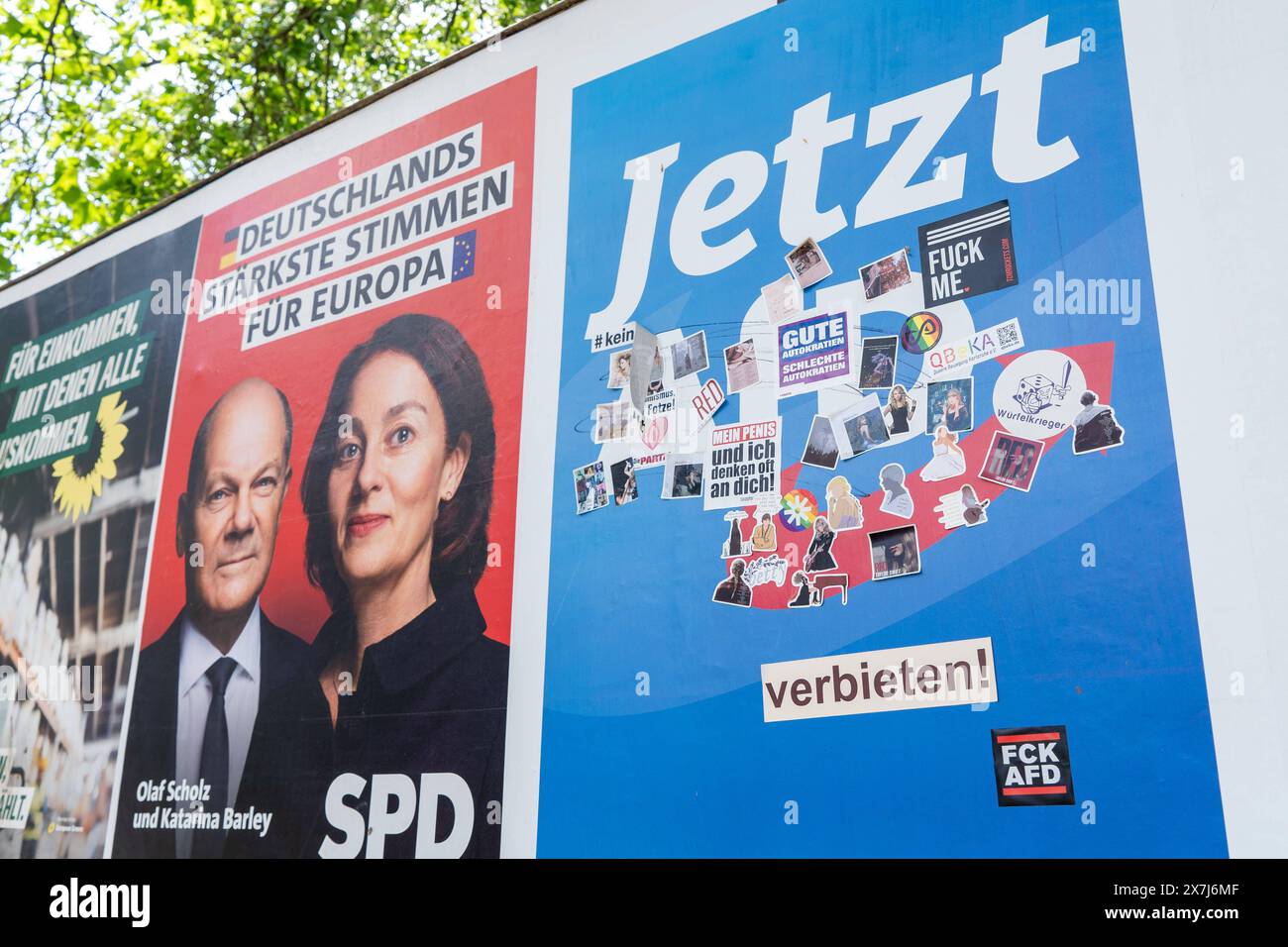 Deutschland 2024: Wahlplakate für die Europawahl 2024 Im Bild: Mit ...