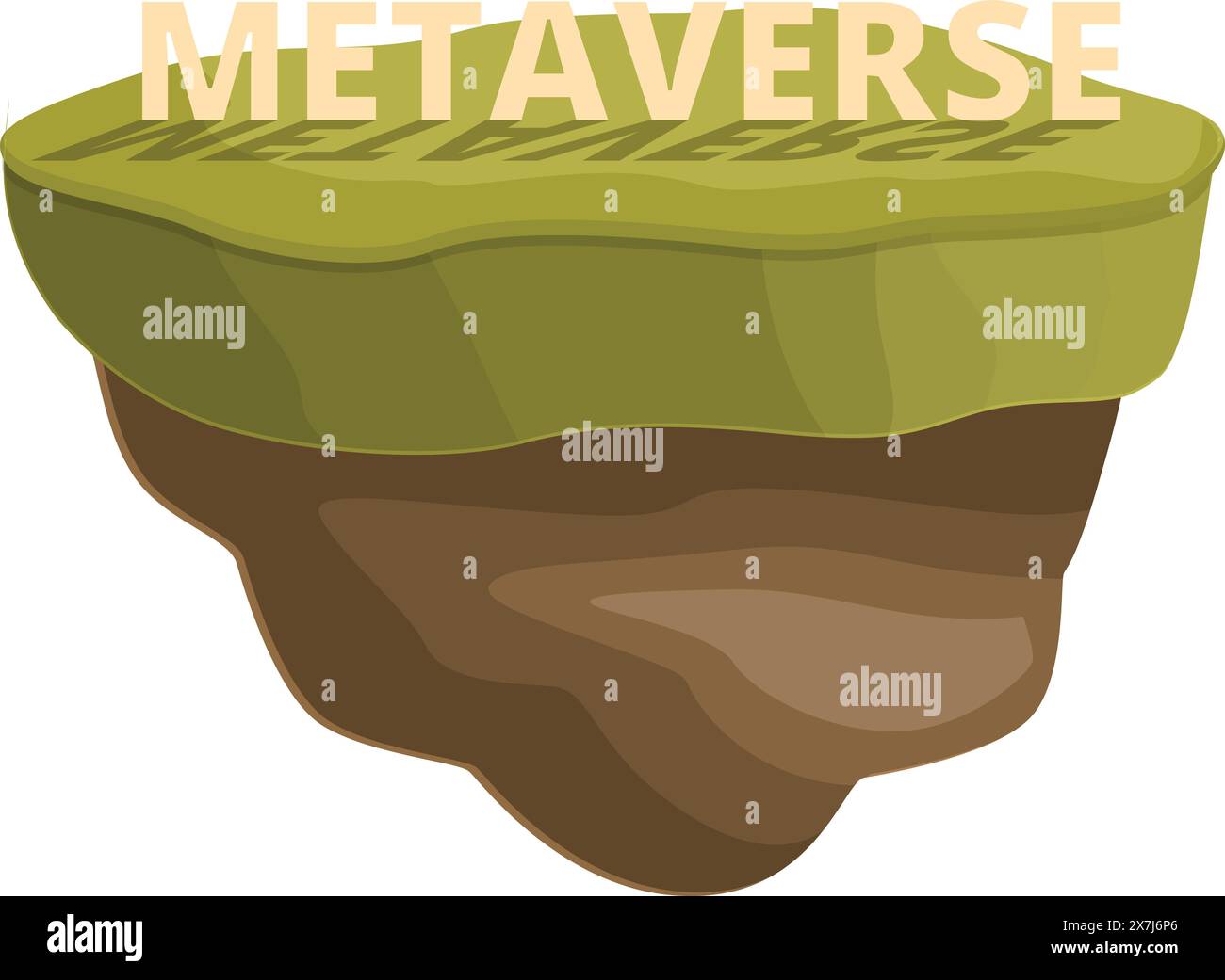 Floating island platform game Stock Vector Images - Alamy