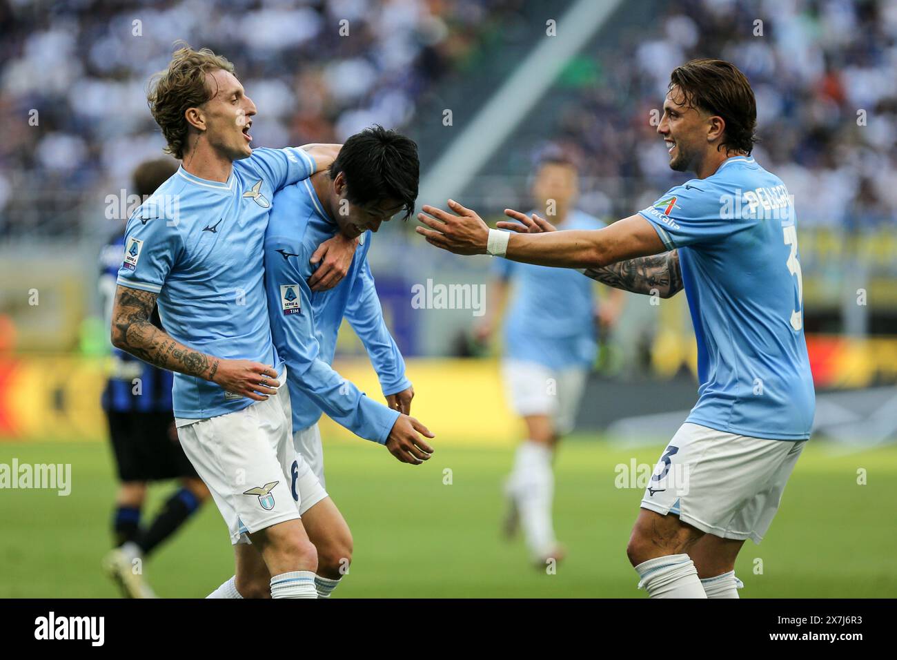 Milan, Italy, 19st May, 2024. Daichi Kamada celebrate your goal during ...