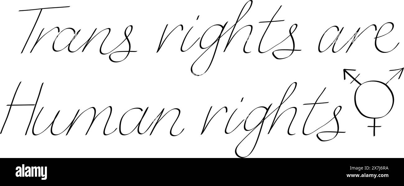 Trans rights are human rights text vector illustration Stock Vector ...