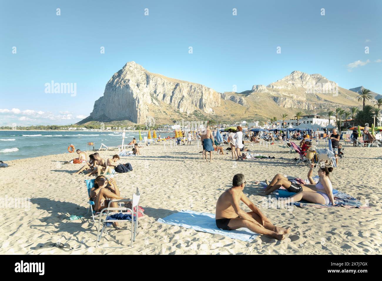 San Vito lo Capo, Italy People on the beach in San Vito lo Capo at the ...