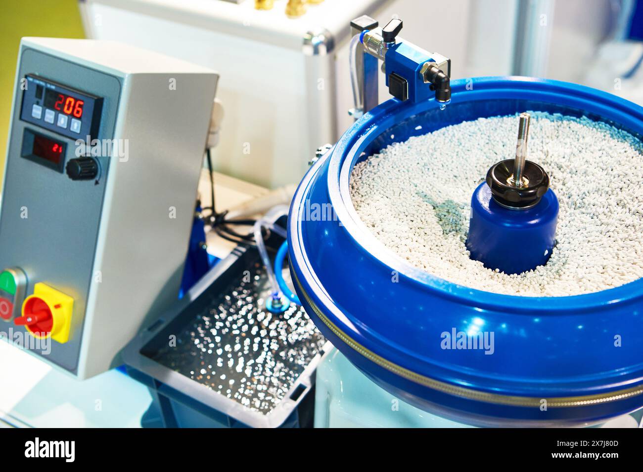 Vibratory polishing machine with control panel Stock Photo - Alamy