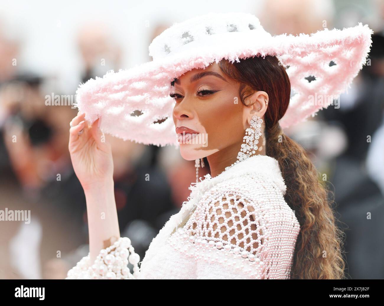 Canadian model Winnie Harlow attends the premiere of The Apprentice at ...
