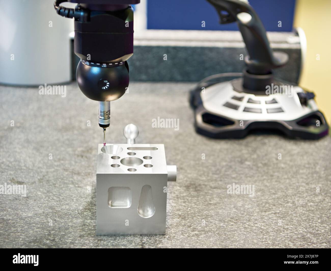 Coordinate measuring machine and metal detail Stock Photo - Alamy