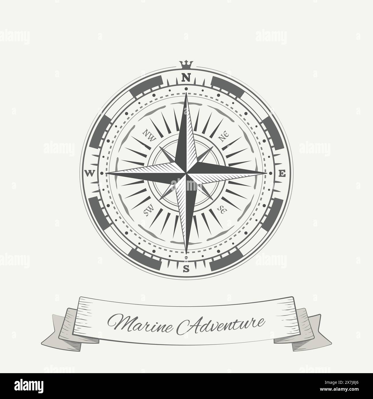 Vintage grey ribbons compass rose Stock Vector Image & Art - Alamy