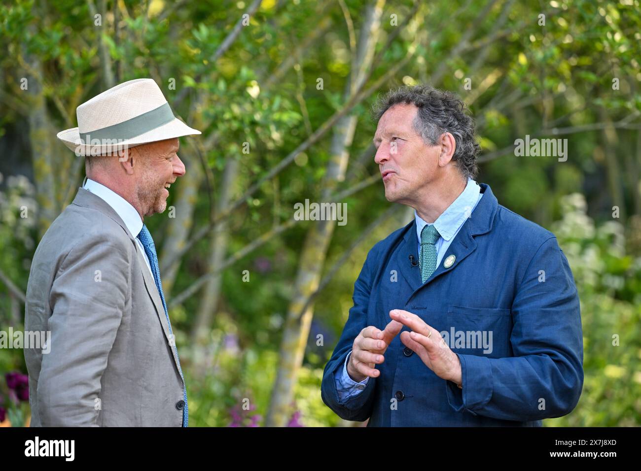 London, UK. 20th May, 2024. Joe Swift (L) with Monty Don (R) at the RHS ...