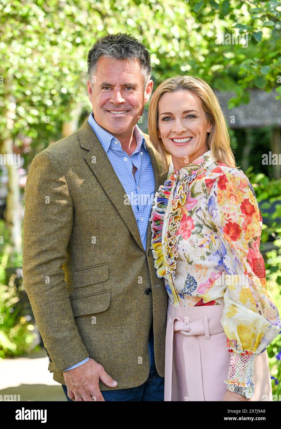 London Uk 20 May 2024 Gaby Logan With Kenny Logan In The Muscular Dystrophy Uk Forest Bathing